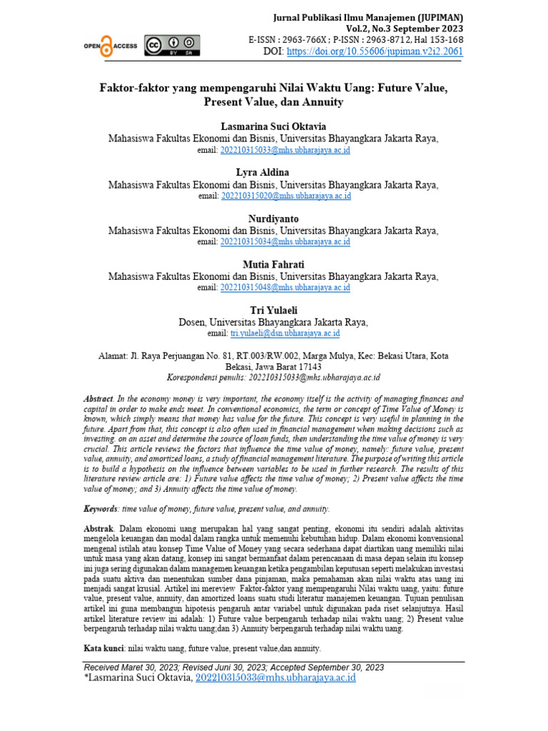 Vol 2,+no 3+september+2023+hal+153-168 | PDF | Money | Mathematics