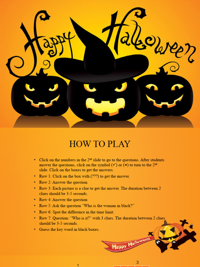 Halloween Crossword Puzzle Powerpoint Slide Activities Promoting ...