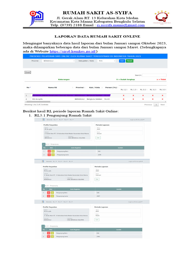 Luaran Data Rumah Sakit Online | PDF