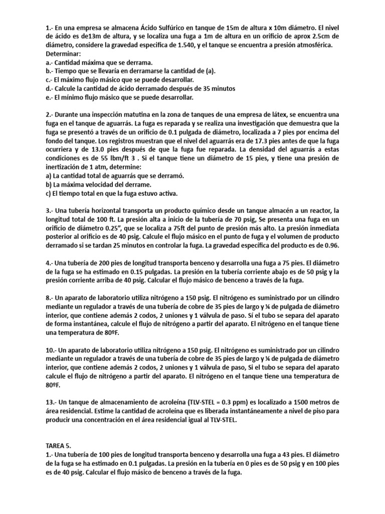 Ejercicios y Tarea Capitulo 5 | PDF | Gases | Presión