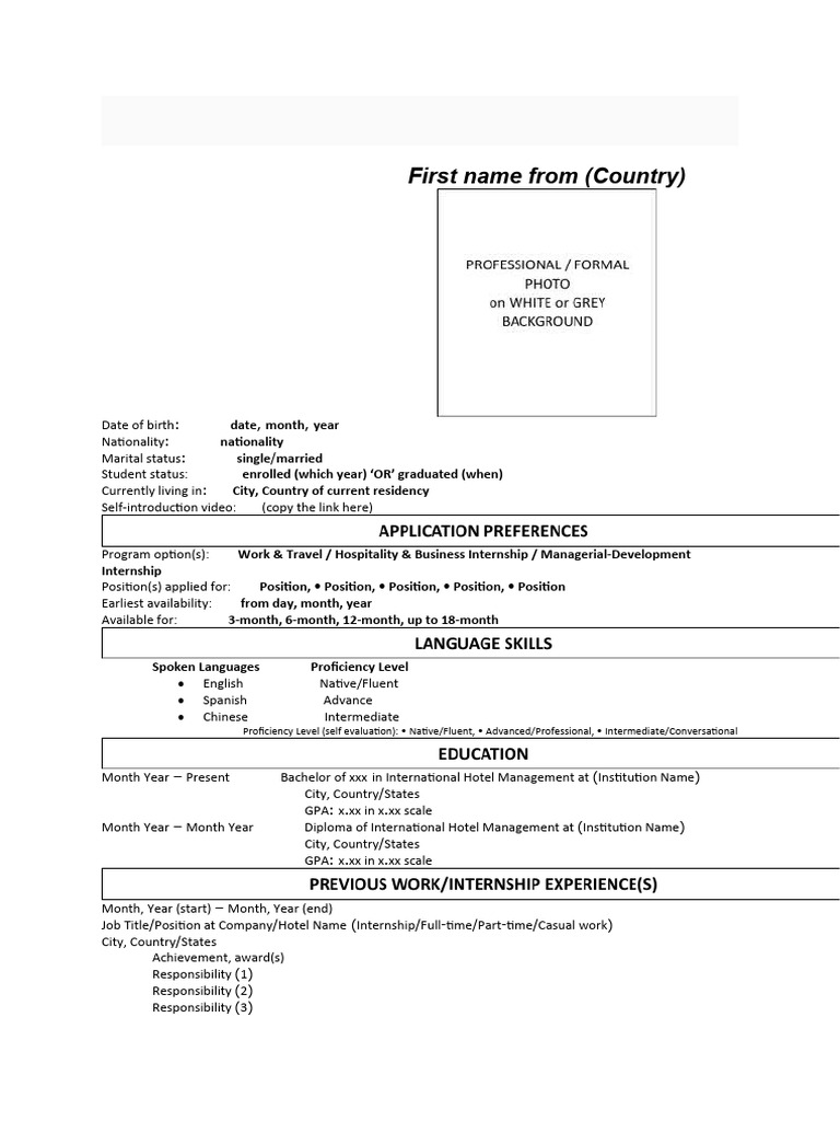 William Resume Template | PDF | Internship | Job Hunting