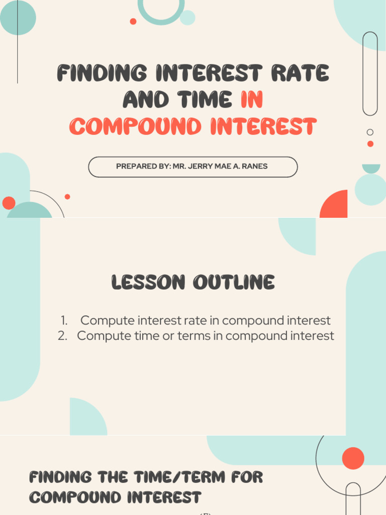 Finding Time and Rate For Compound Interest | PDF | Interest | Compound ...