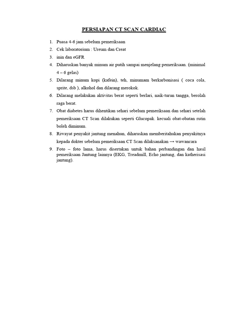 Persiapan CT Scan Jantung yang Tepat | PDF | Sains & Matematika