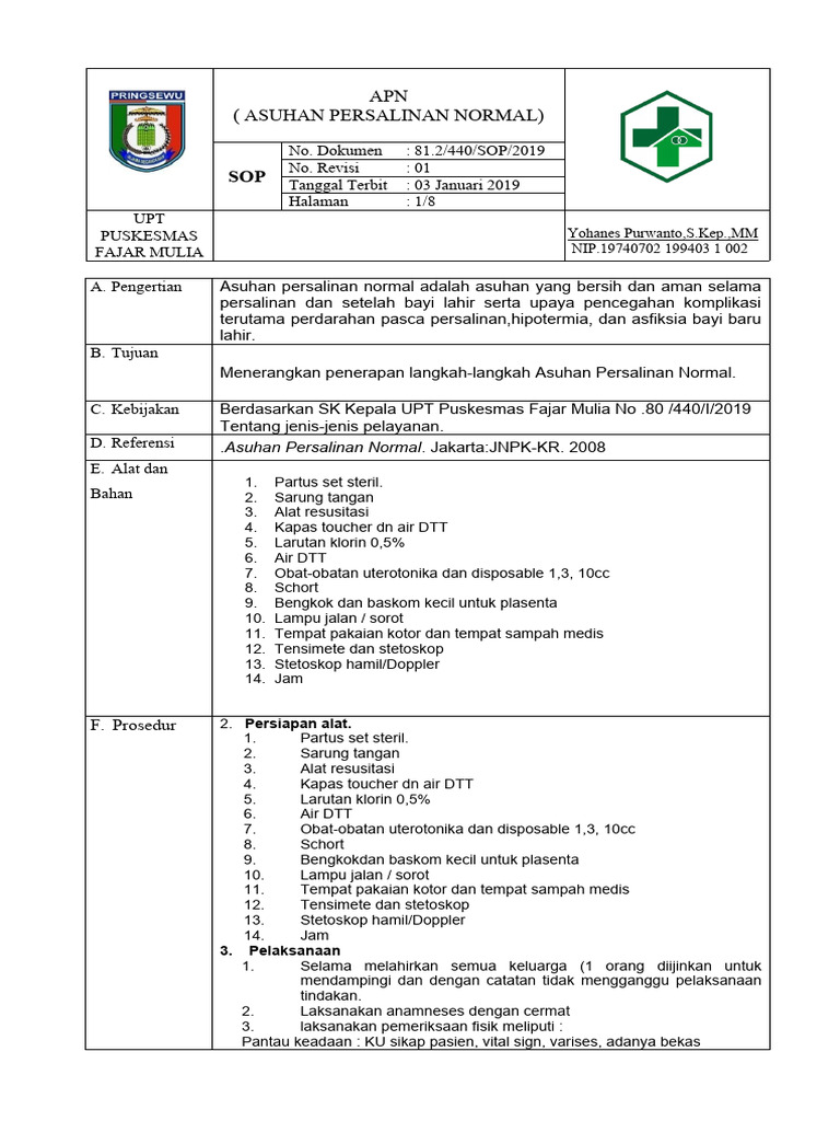 Sop Apn Versi 1 | PDF