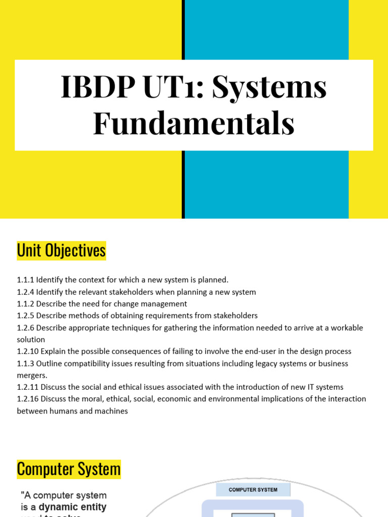 UT1 IBCS 23-24 - Systems Fundamentals | PDF | Software Development Process | Computer Engineering