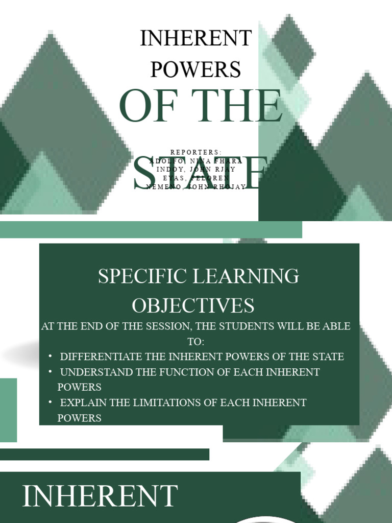 Understanding State Inherent Powers | PDF | Eminent Domain | Taxes