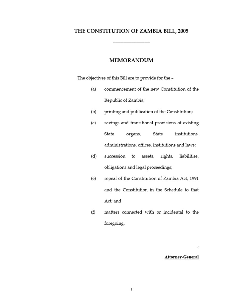 Zambia Constitution Bill Overview | PDF | Judge | Supreme Courts