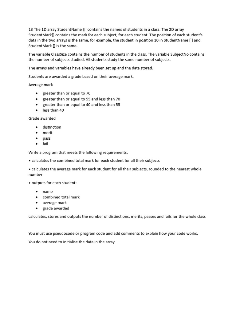 StudentNames - 15marks | Download Free PDF | Algorithms And Data ...