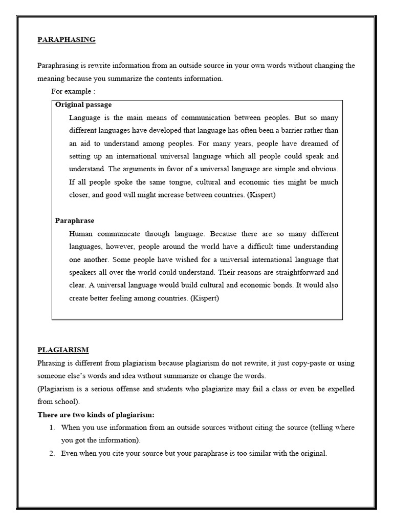 Paraphrase and Summarize | PDF | Plagiarism | Communication