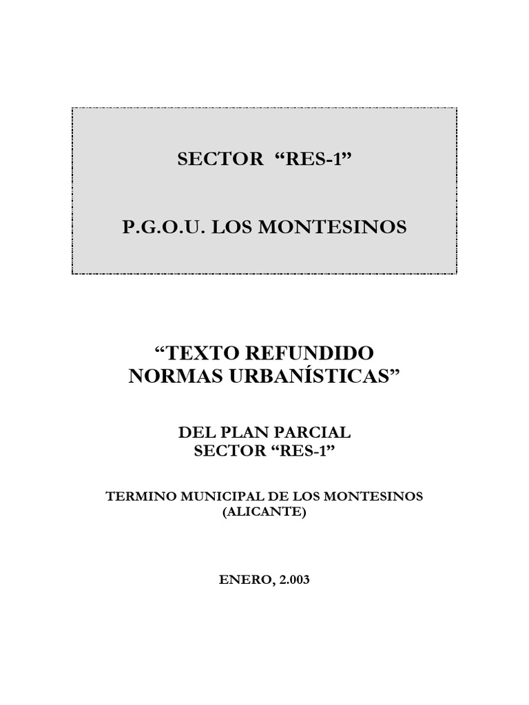 Normas Urbanísticas RES 1 | PDF | Residuos | Materiales