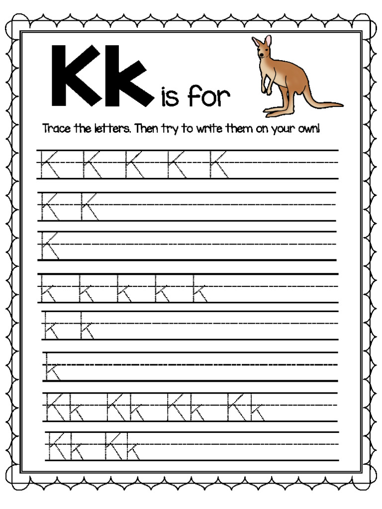 Handwriting Practice Template Letter K | PDF