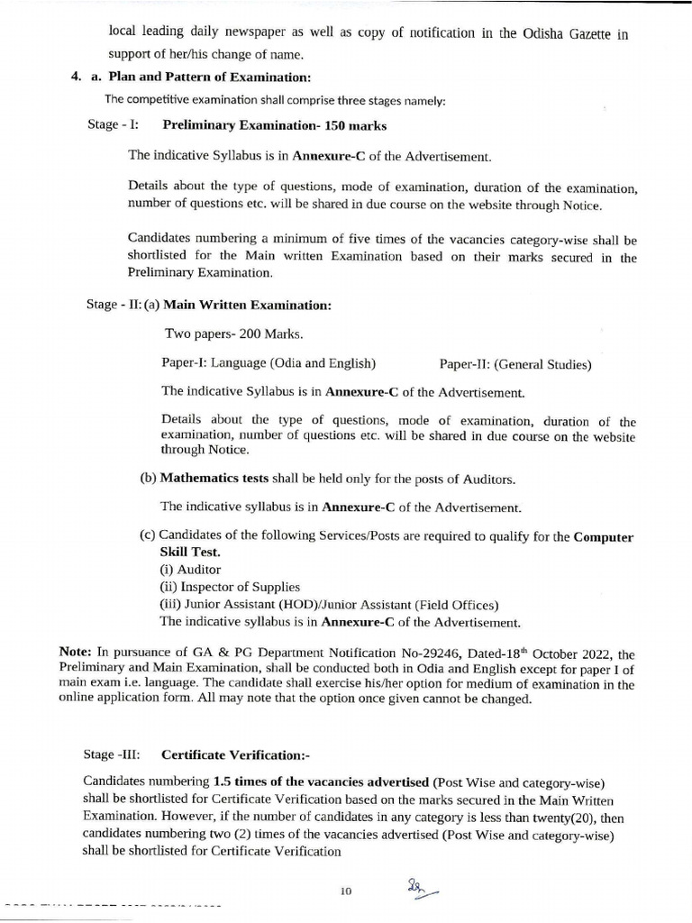 Ossc CGL Syllabus | PDF