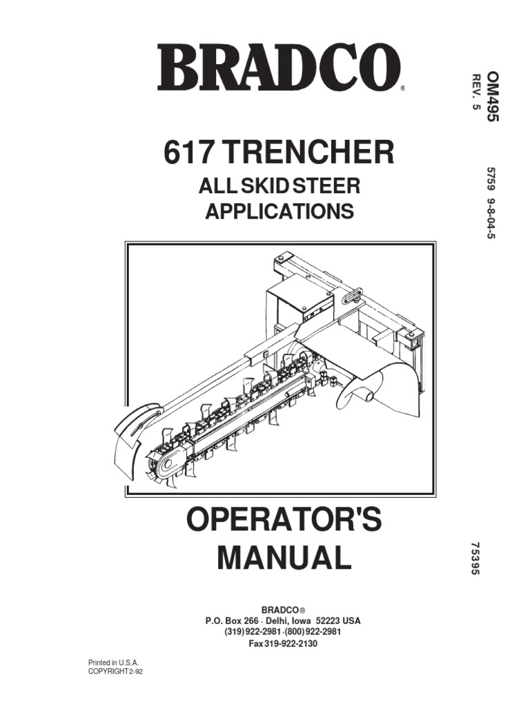 617 Trencher Manual Om495 | PDF | Trench Warfare | Screw