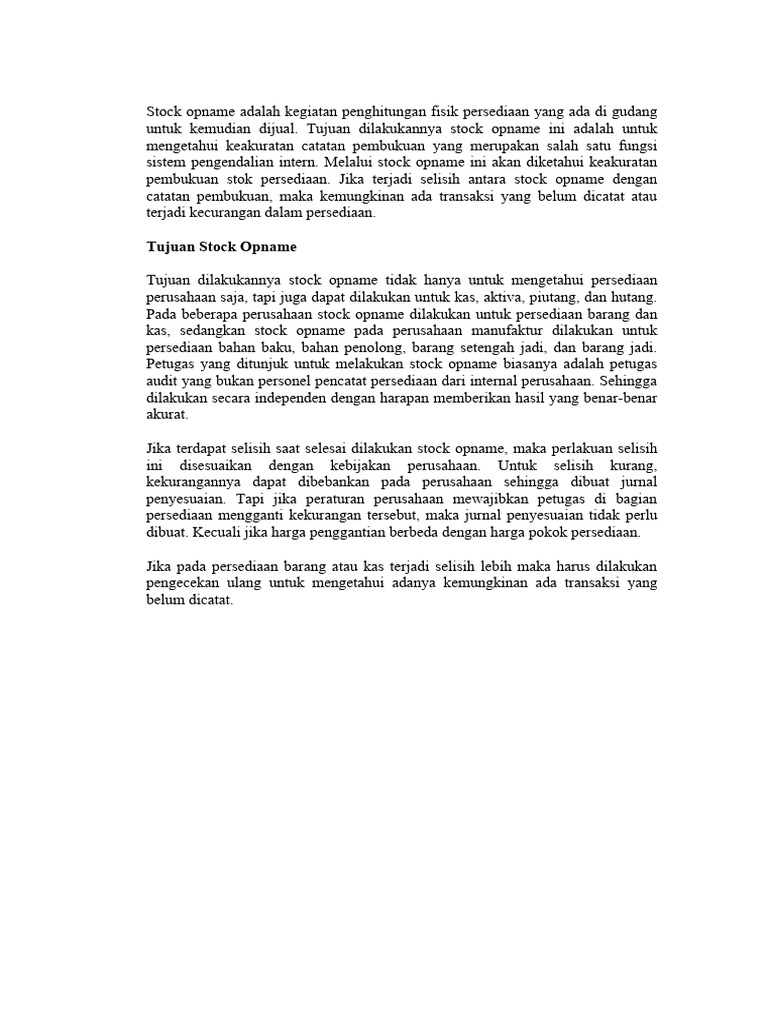 Stock Opname Tgs | PDF