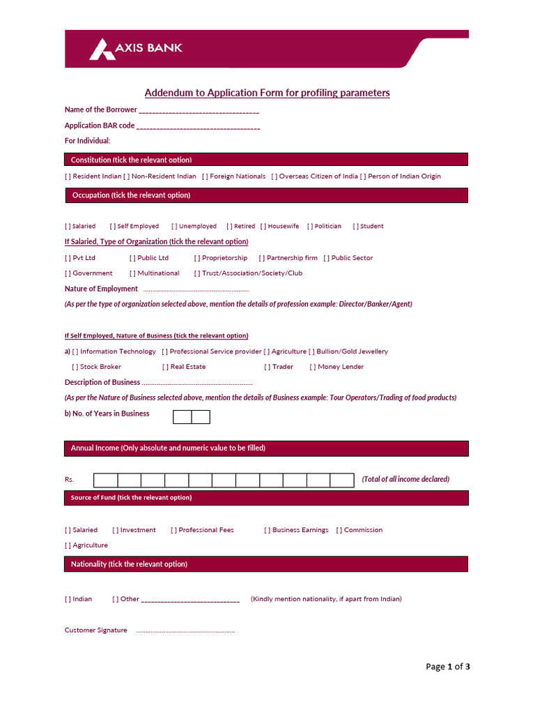 Addendum To Application Form | PDF | Business | Option (Finance)