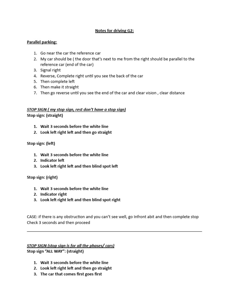 Notes For Driving G2 | PDF | Traffic | Traffic Light