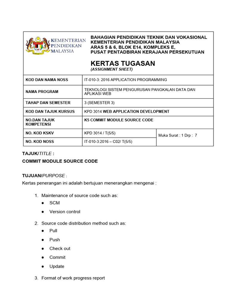 NUR ADDILLA UMAIRAH BINTI MOHD FIRALAUS Moe - KPD3014 Kertas Tugasan K5 | PDF