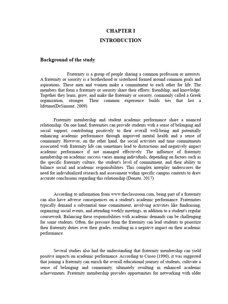 Chapter I PR2 W Chapter 3 | PDF | Fraternities And Sororities | Mentorship