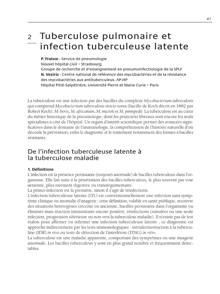 Tuberculose et Infection Latente | PDF | Tuberculose | Bacille de Koch