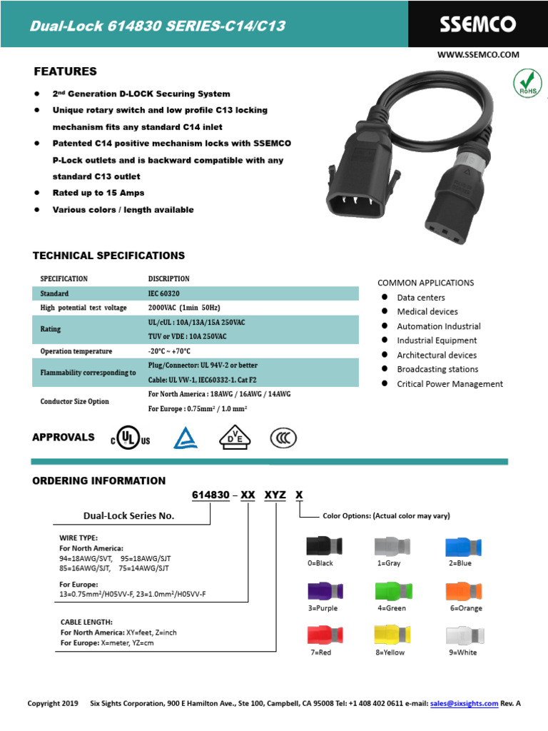 Raritan SSEMCO D-LOCK IEC CABLE - 2020.2 | PDF | Building Engineering ...