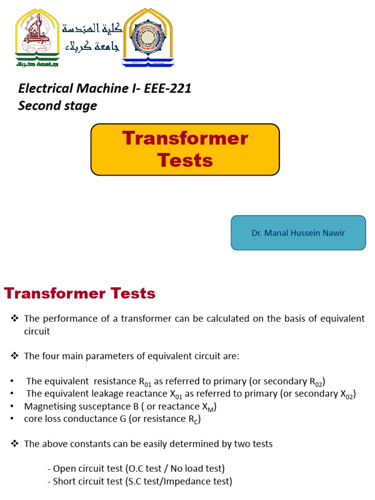 Transformer Tests Pdf Transformer Electronic Engineering 