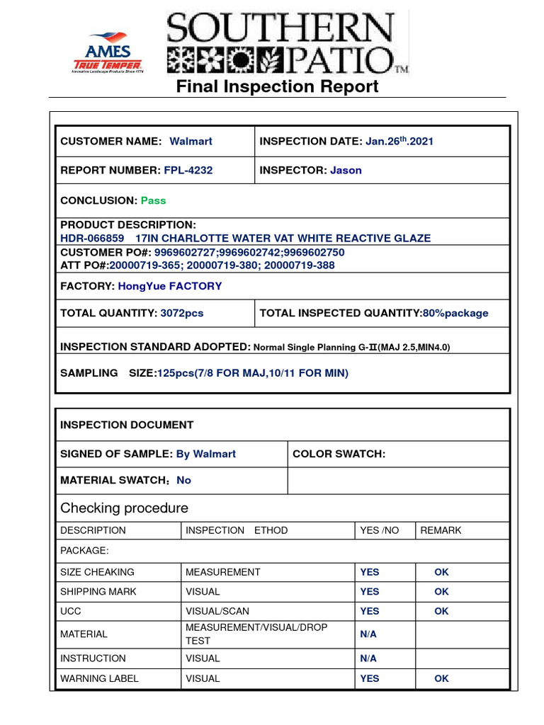 Batch Quality Test Sample | Download Free PDF | Business Process