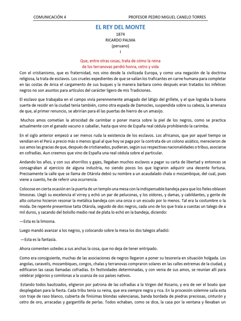 El Rey Del Monte | PDF | Esclavitud