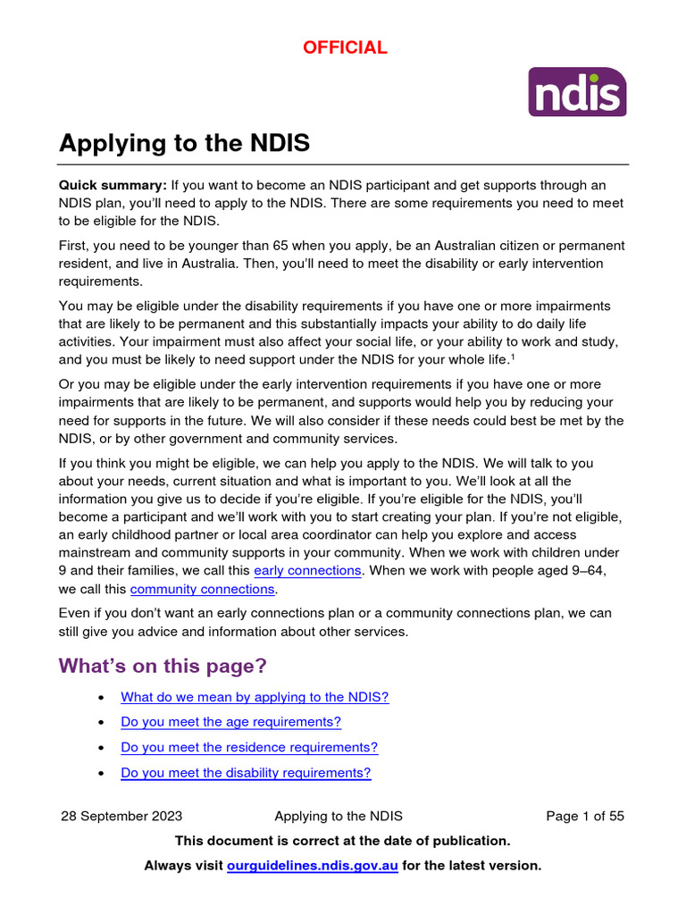 Og - Applying To The Ndis v5.0 Approved - External 2023-09-28 | PDF ...