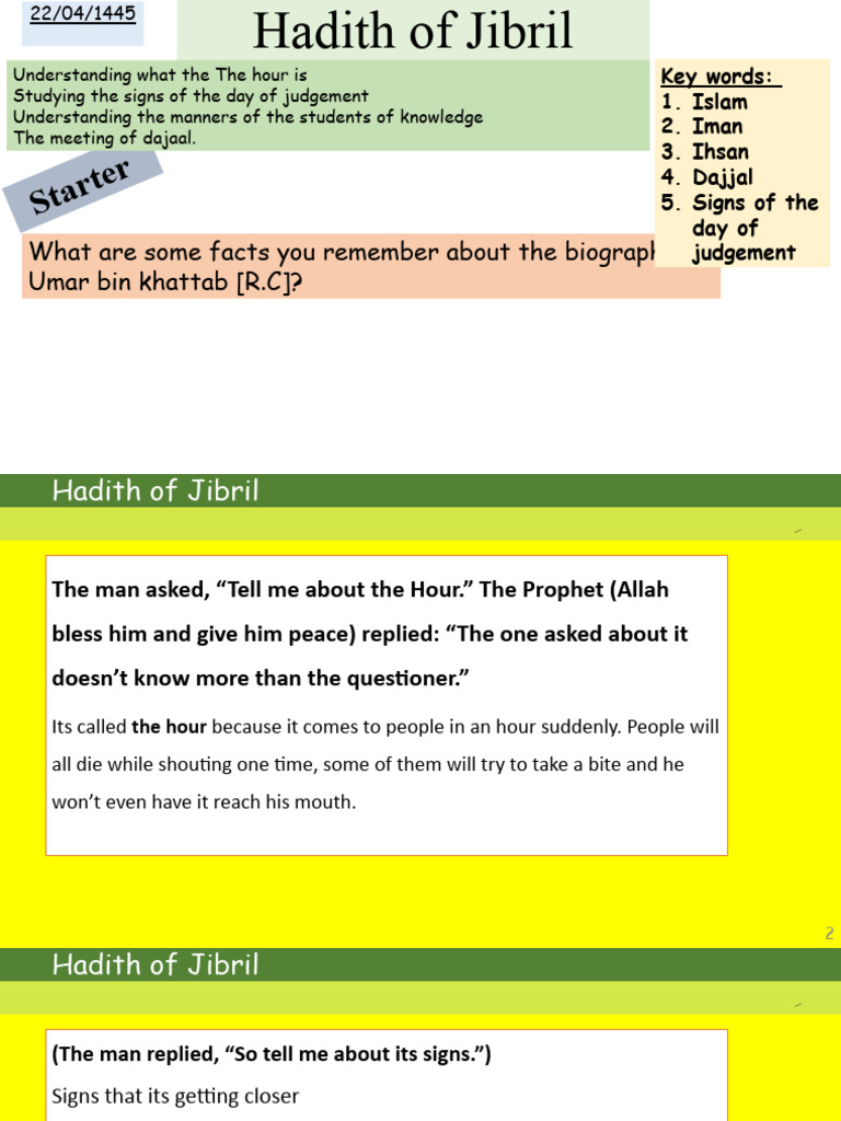 [L3]Nawawi_s_40_-_Hadith_02_Hadith of Jibril - Copy (2) | PDF ...