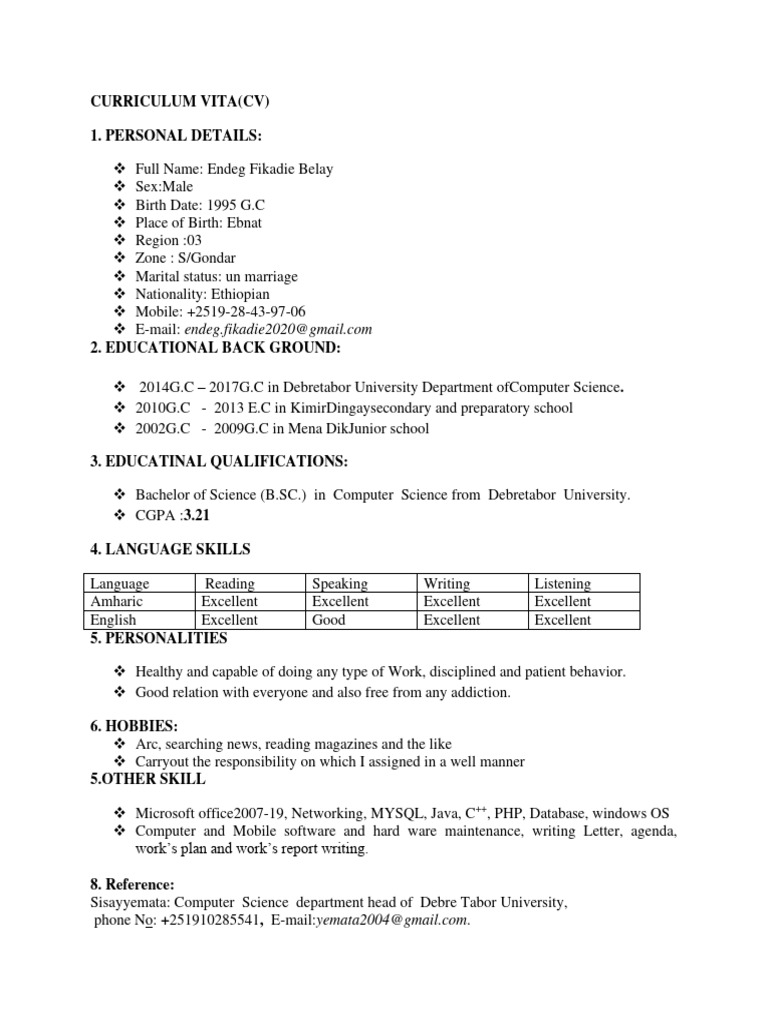 Endeg CV | PDF | Computers