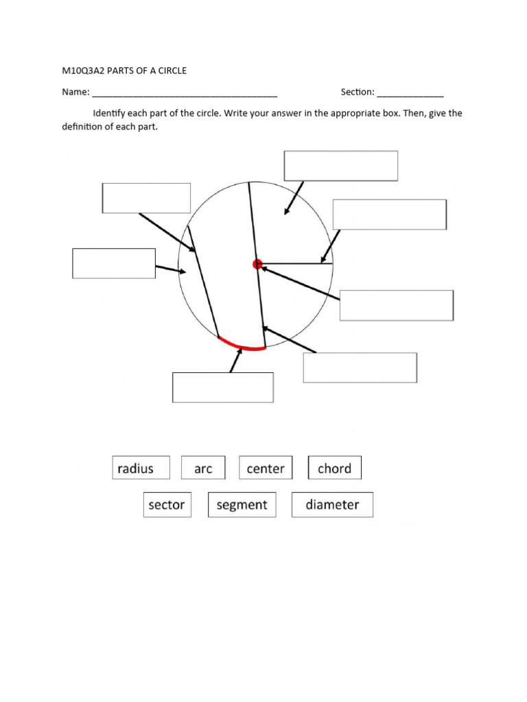 M10q3a2 Parts of A Circle | PDF