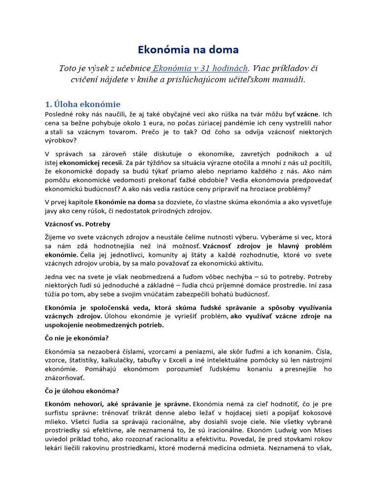 Ekonomia Na Doma | PDF