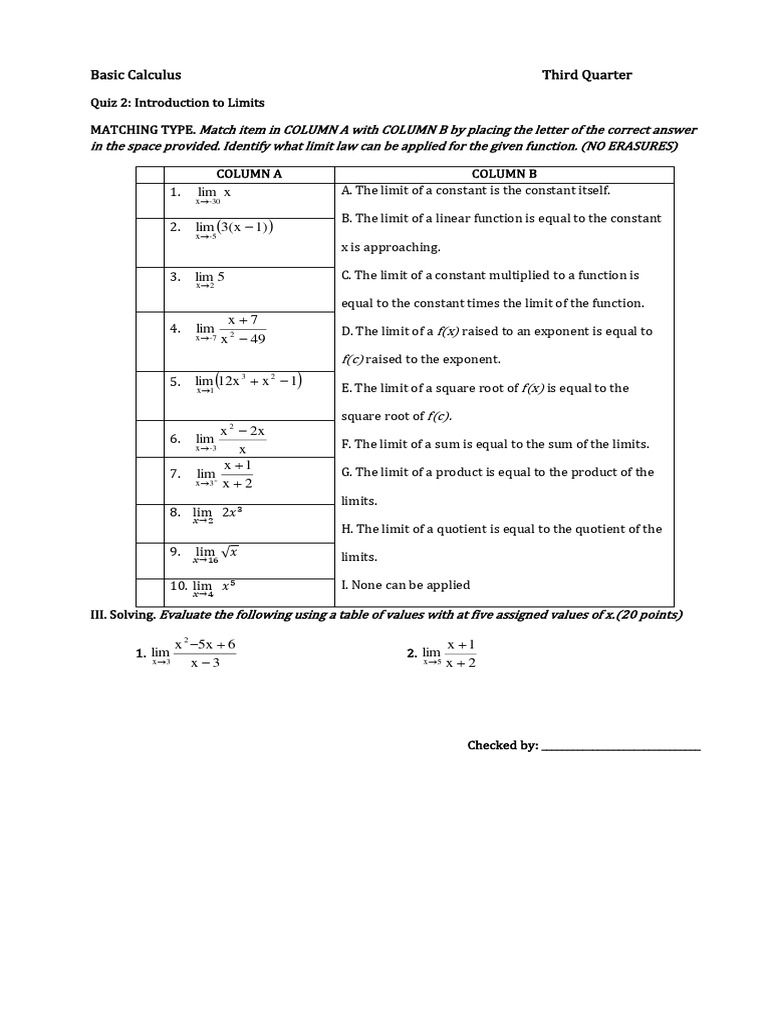 Basic Calculus - Quiz2 | PDF | Function (Mathematics) | Algebra