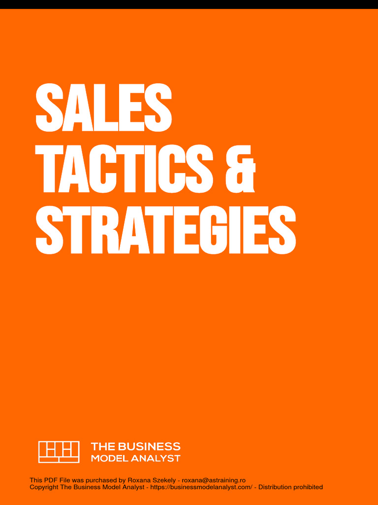 Sales Tactics Strategies-2eonrw | PDF | Sales | Marketing