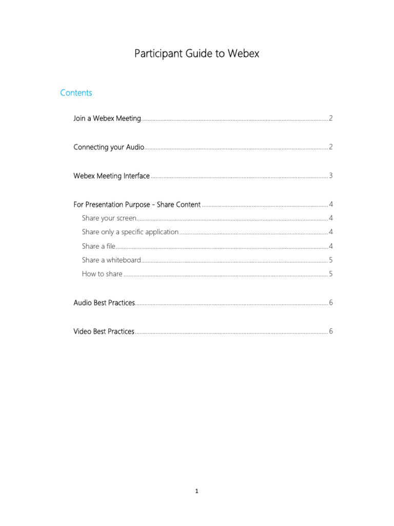 Guide To Webex | PDF | Mobile App | Telephone