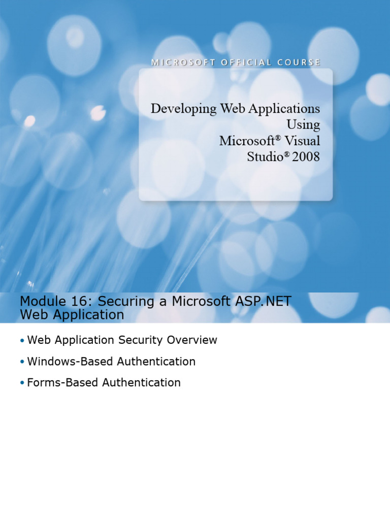 Developing Web Applications Using Microsoft Visual Studio 2008 | PDF | Transport Layer Security ...