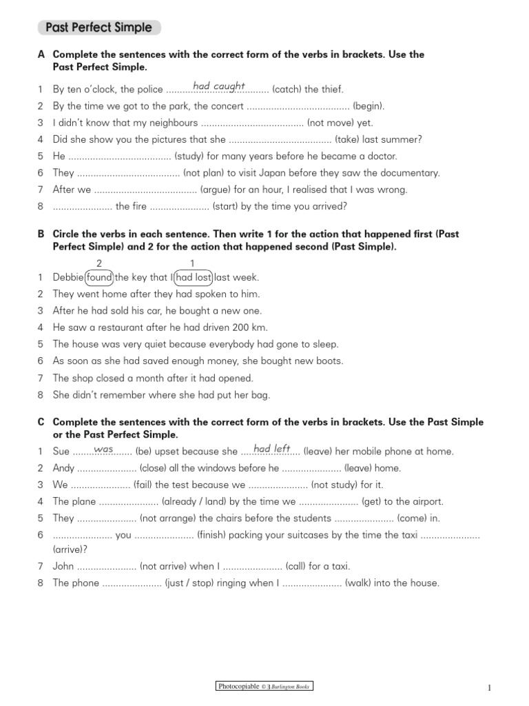 Grammar PastPerfectSimple 18841 | PDF | Syntax | Language Mechanics