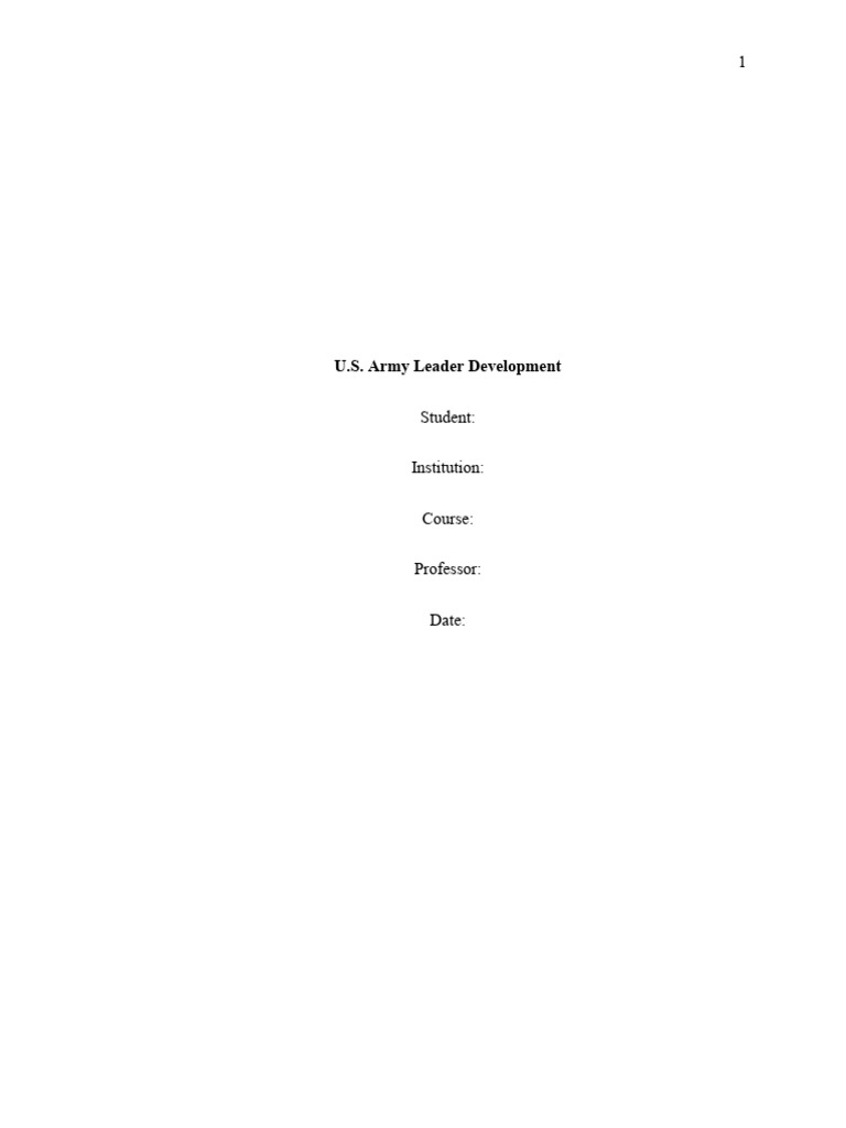 US Army Leader Development | PDF | Non Commissioned Officer | Leadership