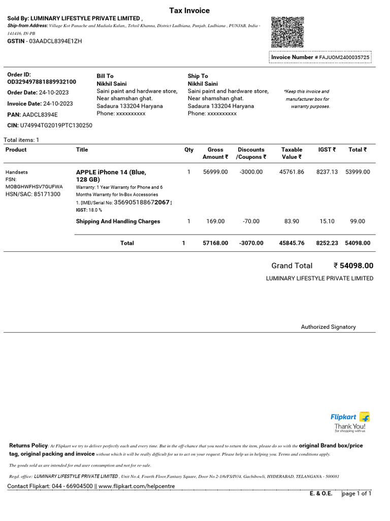 Iphone 14 Bill | Download Free PDF | Apple Inc. | Ios