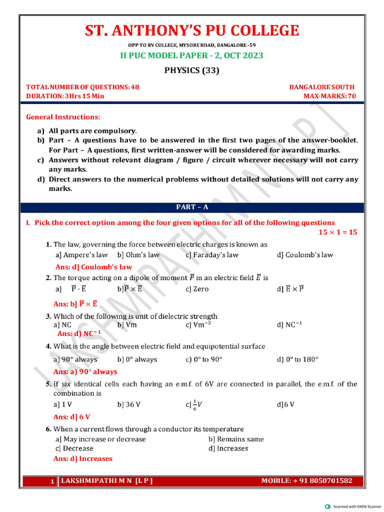 Phy Mid Term MP - 2 | PDF