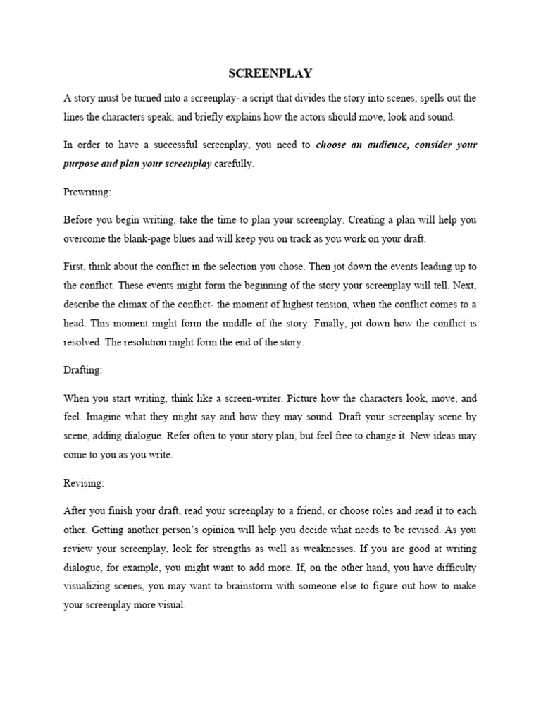 Screenplay Writing Essentials | PDF