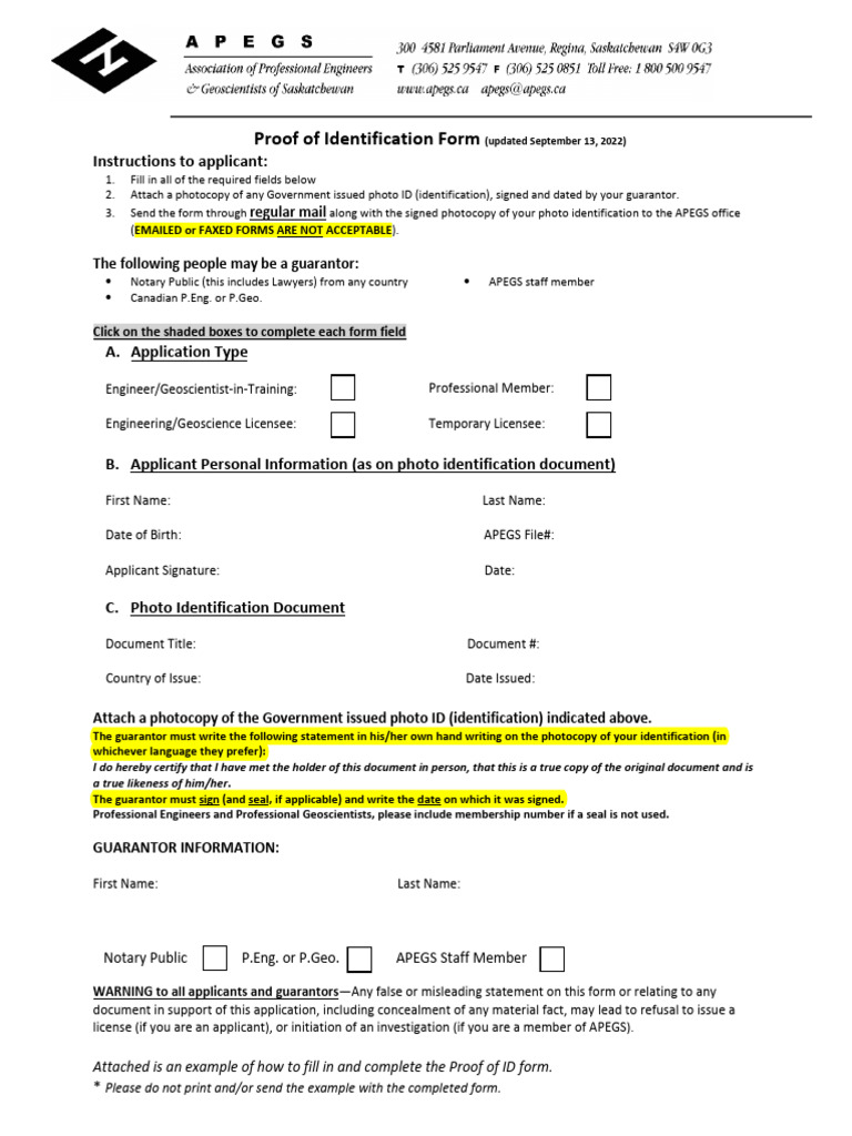 Reg50 Proof of Identification Form With May 2023 | PDF | Identity ...