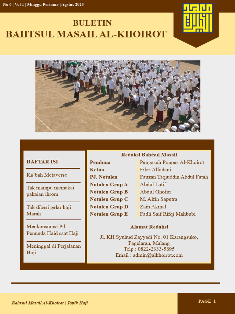 Bahtsul Masail - No 06 Vol 1 Minggu Pertama Agustus 2023-1 | PDF