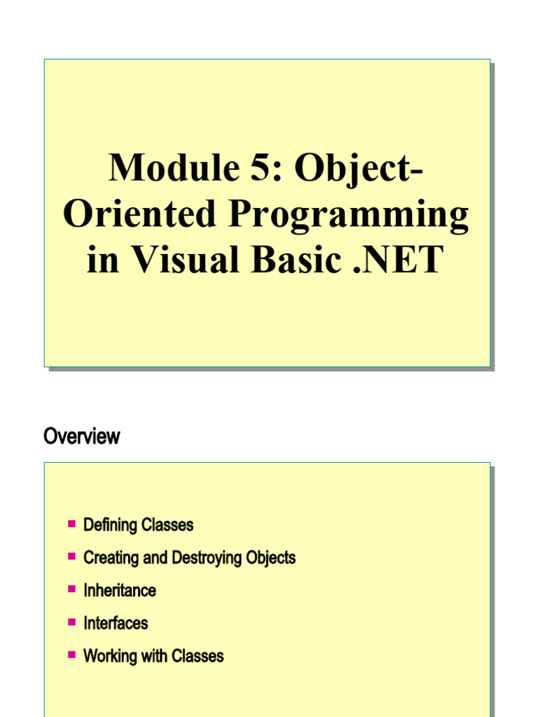 Module 5: Object-Oriented Programming | PDF | Method (Computer Programming) | Inheritance ...