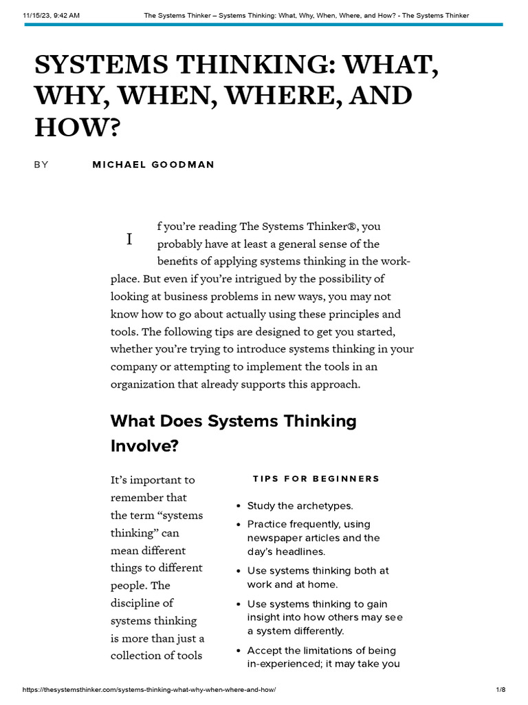 The Systems Thinker - Systems Thinking - What, Why, When, Where, and How - The Systems Thinker ...