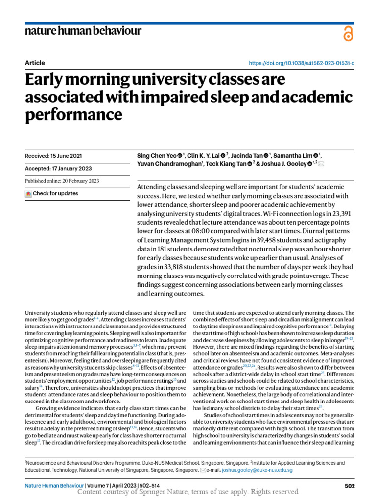 Are associated with impaired sleep and academic performance - | PDF ... Are associated with impaired sleep and academic performance - | PDF ...