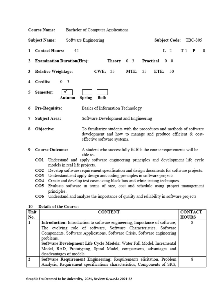 TBC 305 Software Engineering | Download Free PDF | Software Testing ... TBC 305 Software Engineering | Download Free PDF | Software Testing ...