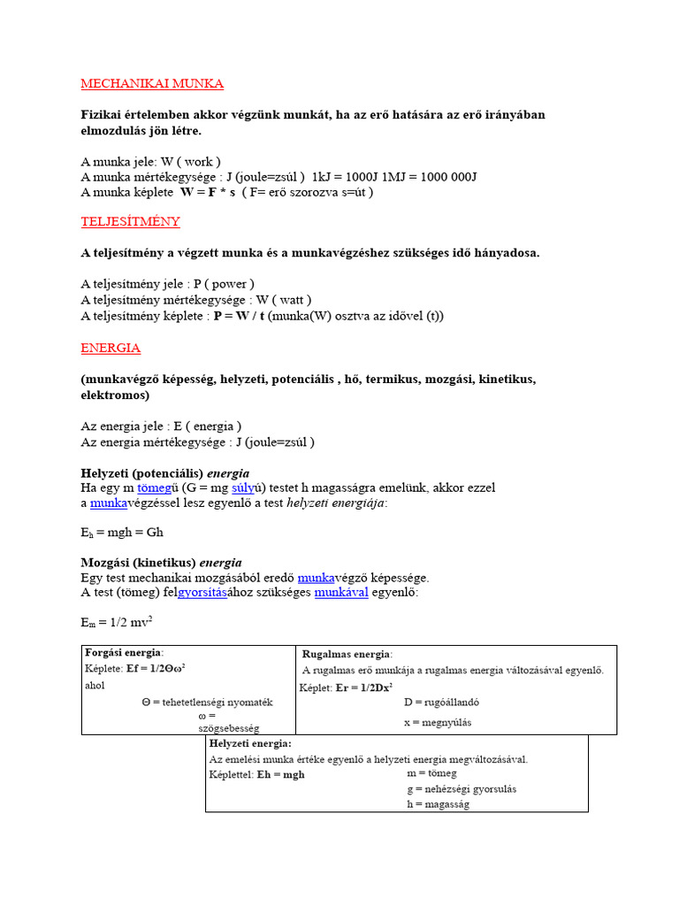 Mechanikai Munka | PDF