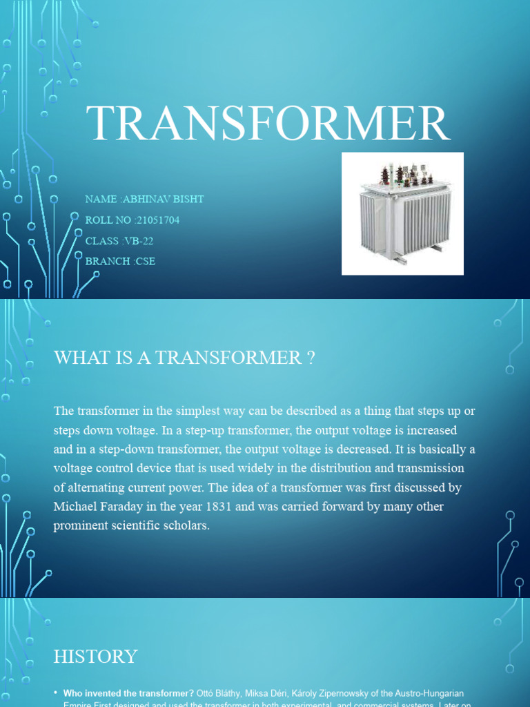 Transformer BEE 704 Abhinav | PDF | Transformer | Electromagnetic Induction