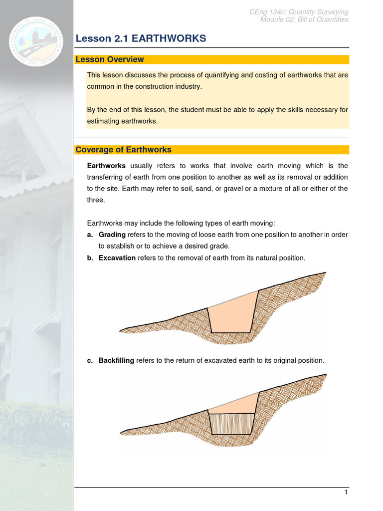 L2 1 Earthworks | Download Free PDF | Earth | Gravel